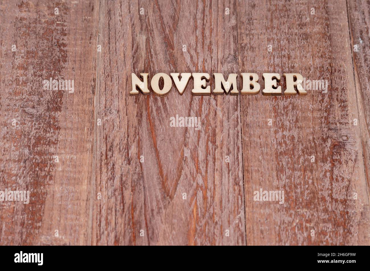 November month. Template for a calendar. The name of the months on a ...