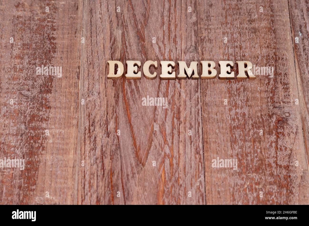 December month. Template for a calendar. The name of the months on a ...