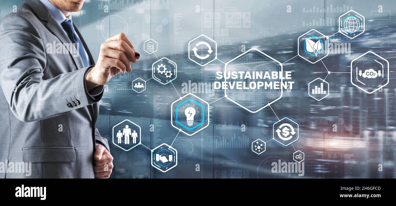 Sustainable Balanced Development. Balance between nature and science ...