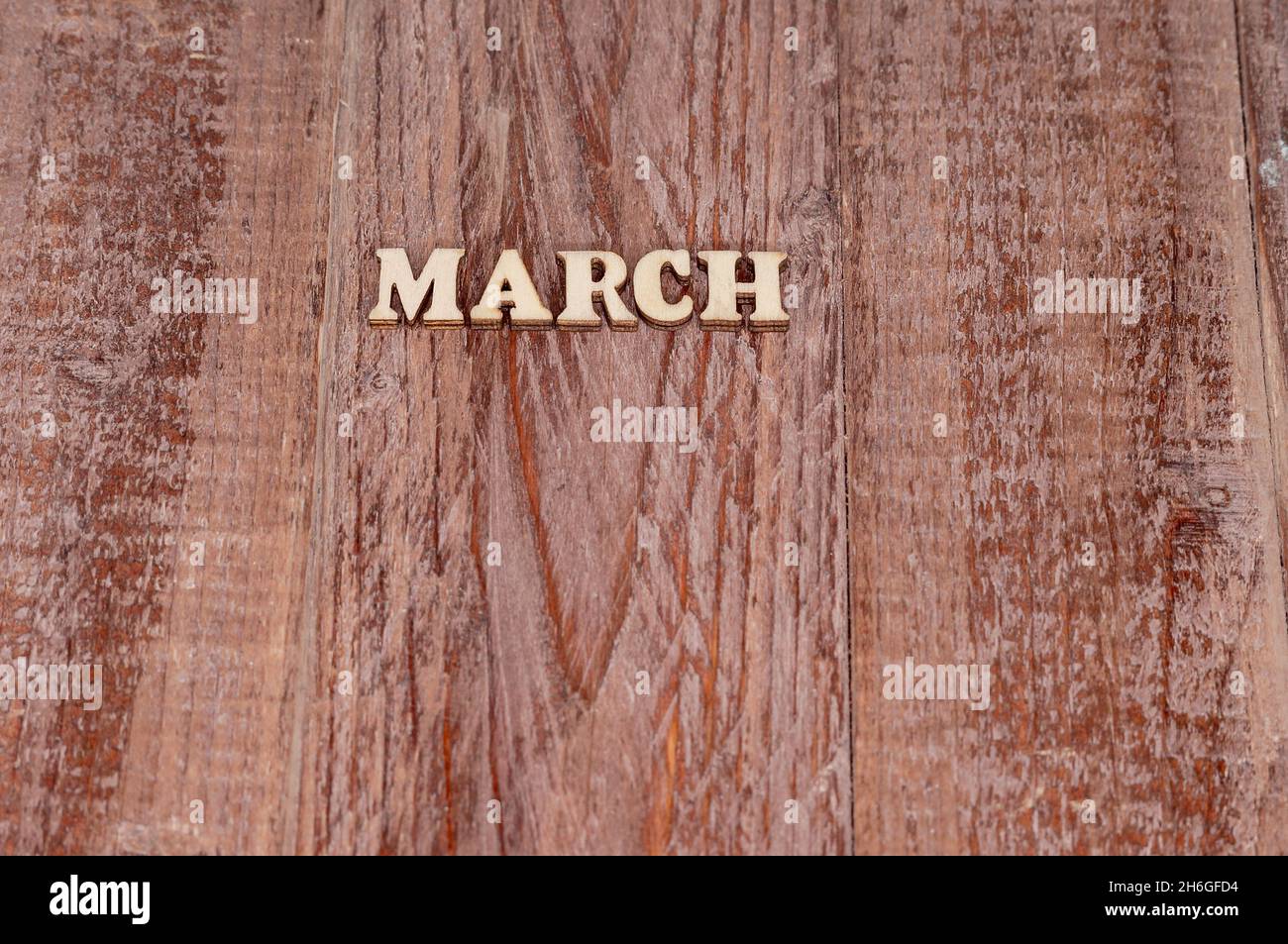 March month. Template for a calendar. The name of the months on a ...
