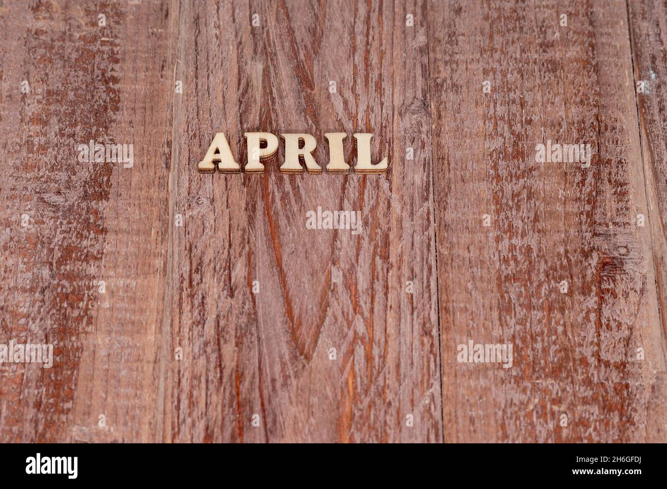 April month. Template for a calendar. The name of the months on a ...