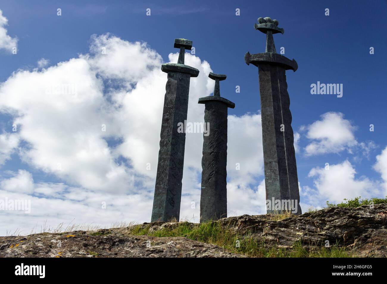 Stavanger, Norway: Sverd i fjell (Swords in rock) monument, Mollebukta ...
