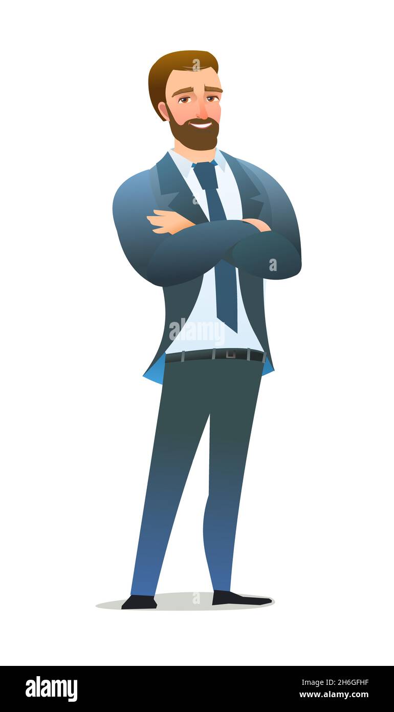 Successful businessman. Cheerful persons in standing pose. Man in ...