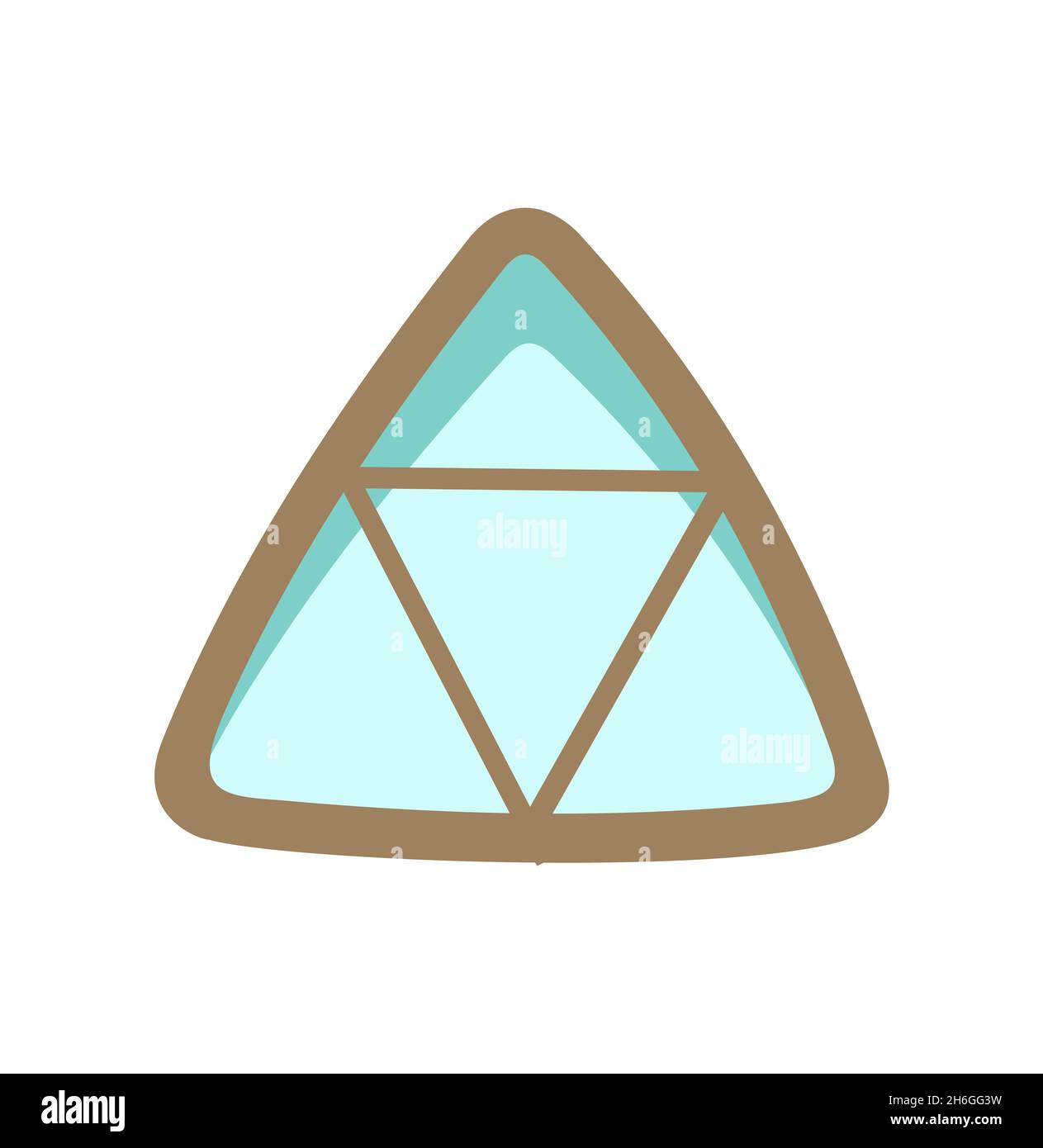 Window is triangular for roof and attic. Simple and flat style. Blue ...