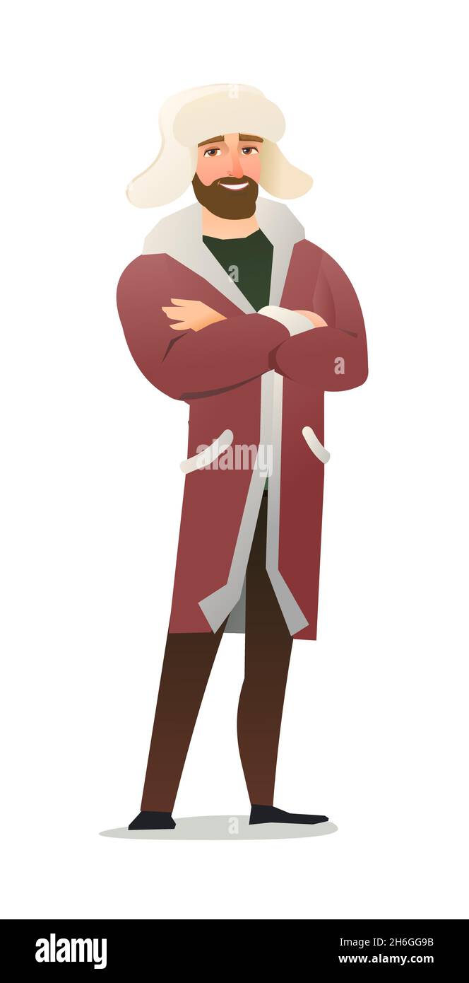 Cartoon man in coat hat hi-res stock photography and images - Alamy