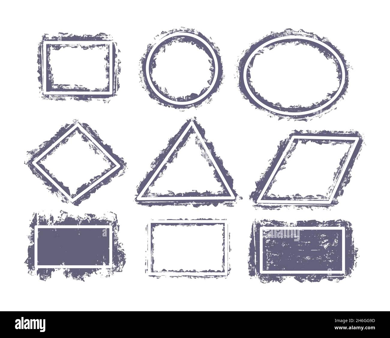 A set of abstract frames. Ink brushed frame templates. Isolated on ...
