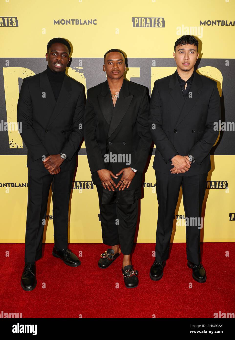 November 15th, 2021. London, UK. Actors Jordan Peters (left), Elliot ...