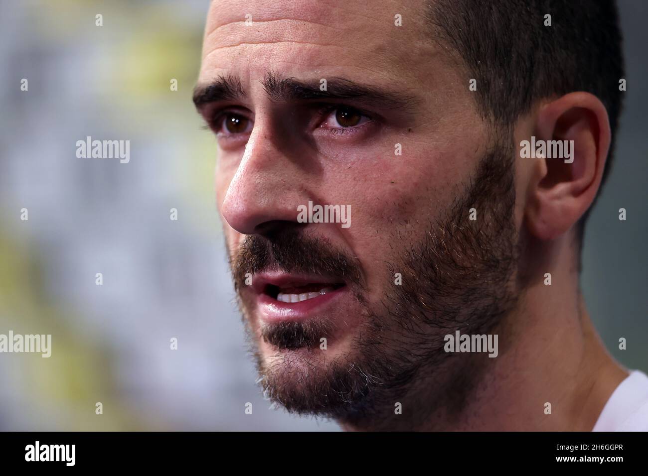 Italy captain Leonardo Bonucci is interviewed after the FIFA World Cup ...