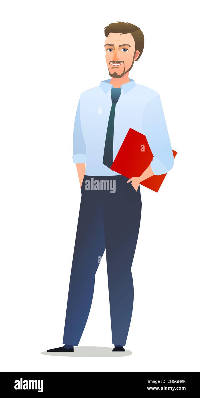 Successful businessman. Cheerful persons in standing pose. Man in ...