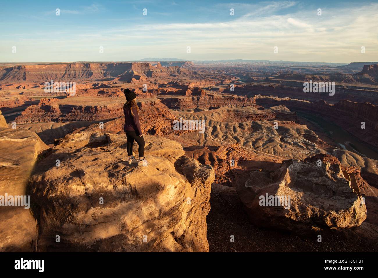 Female admiring the mesmerizing view of the Bryce Canyon National Park ...