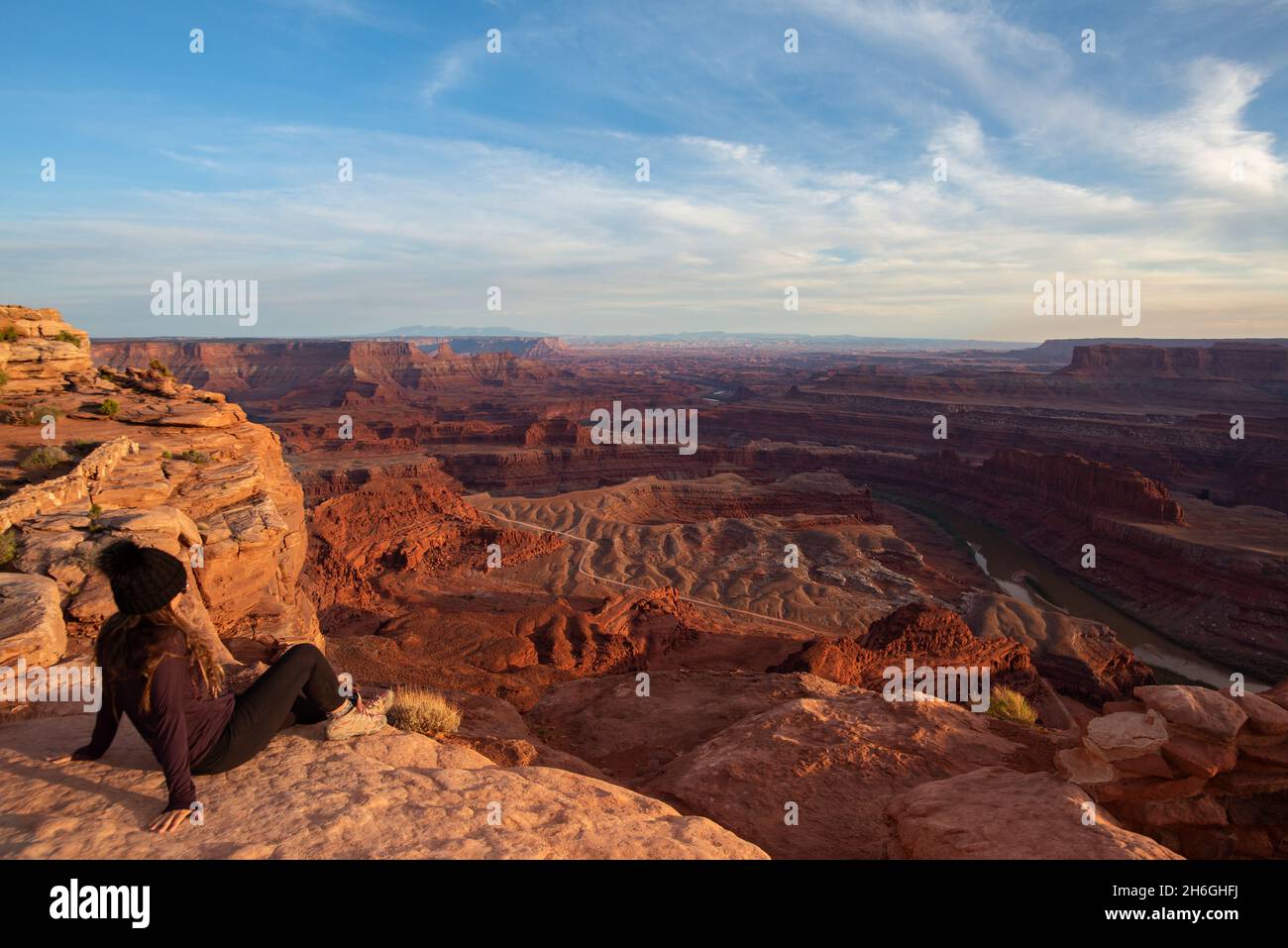 Female admiring the mesmerizing view of the Bryce Canyon National Park ...
