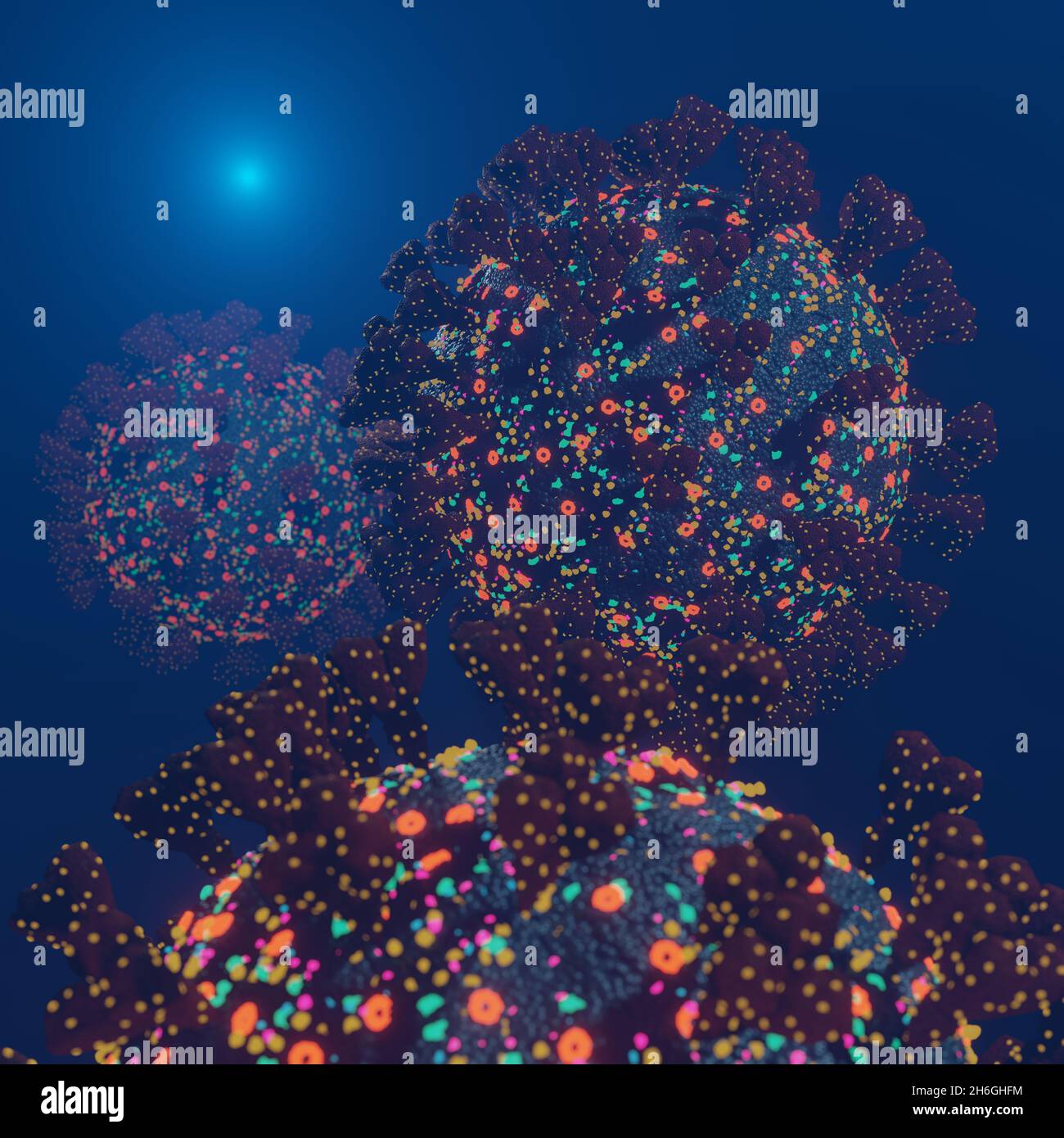 Visualisation of SARS-CoV-2 virus In humid environment under microscope ...