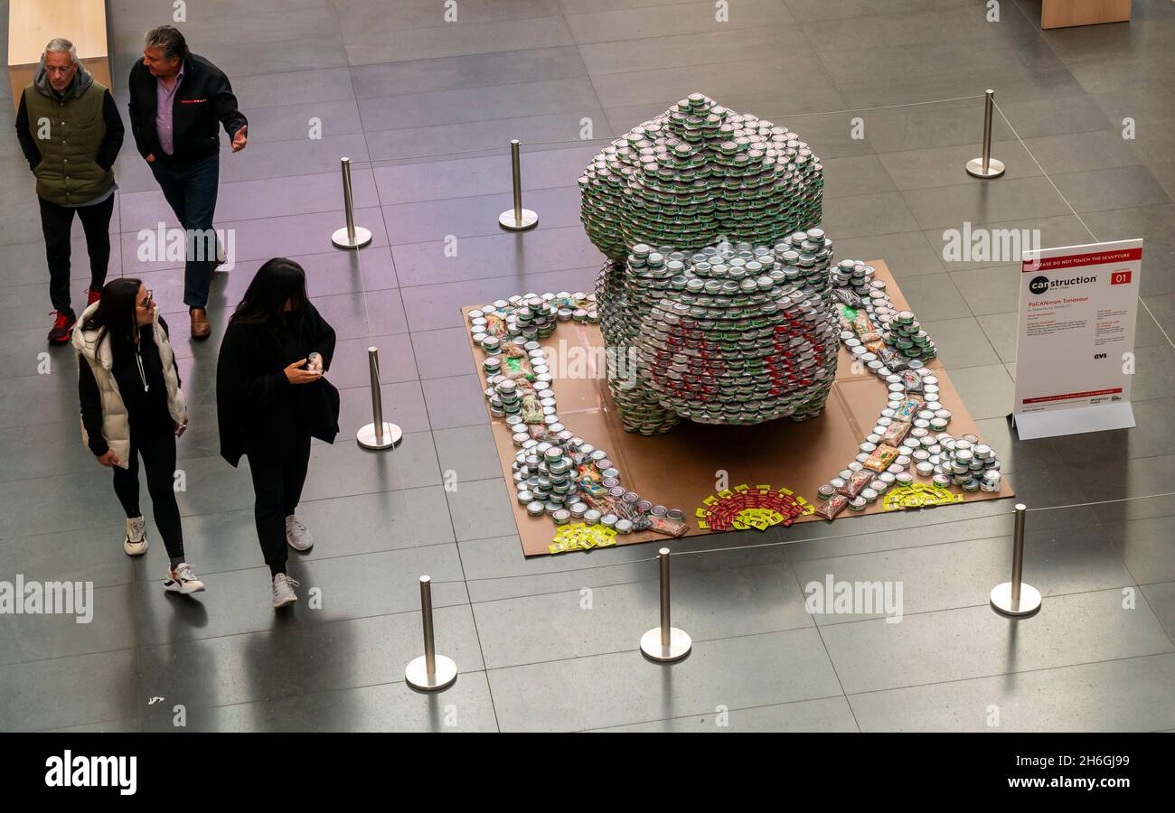 Visitors view PoCANmon Tunasaur by Gilsanz Murray Stepicek LLP at the ...