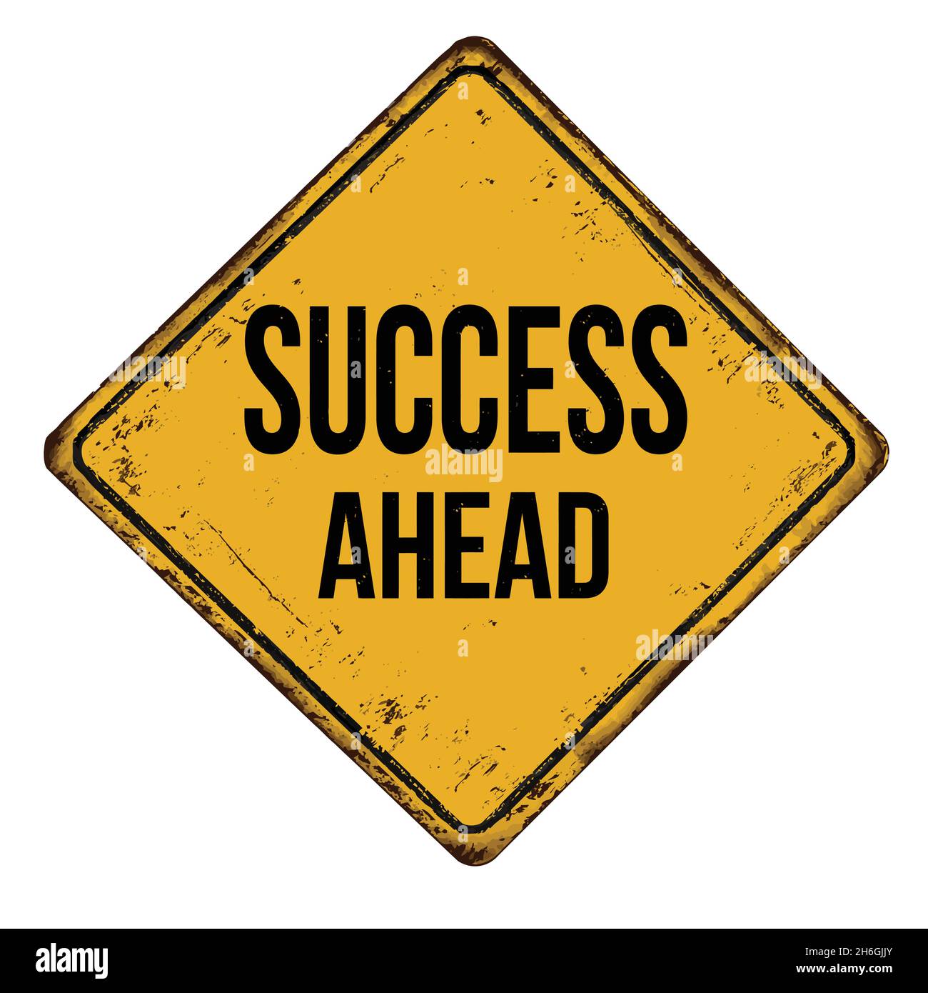 Success ahead vintage rusty metal sign on a white background, vector ...