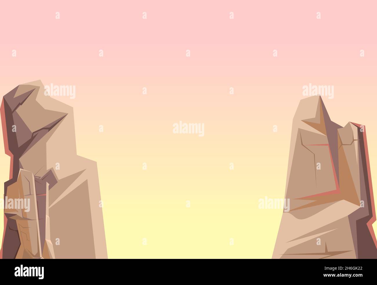 Rocky cliffs. Peaks of rocky mountains. Stone landscape. Illustration ...