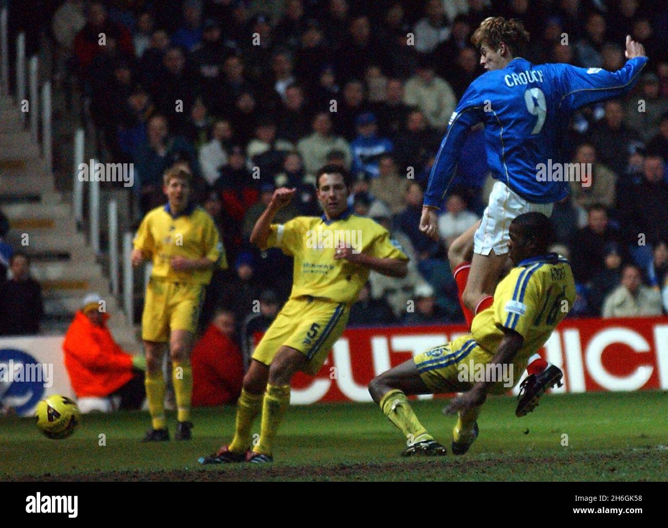 PORTSMOUTH V STOCKPORT. PETER CROUCH SCORES FOR PORTSMOUTH. PIC MIKE ...