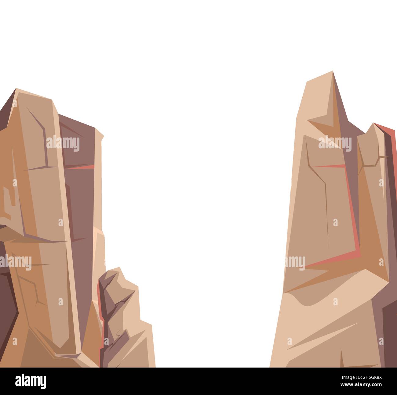 Mountain gorge. Frame composition. Stone rocky rocky landscape ...
