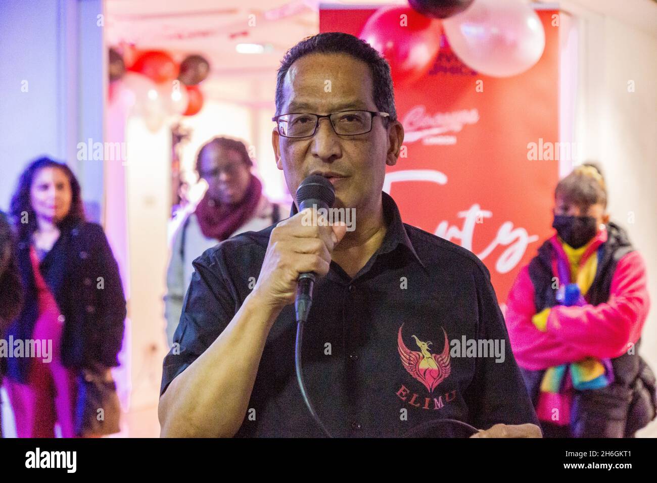 London, UK. 15th Nov, 2021. Ansel Wong CBECOCOYEA and ELIMU celebrate ...