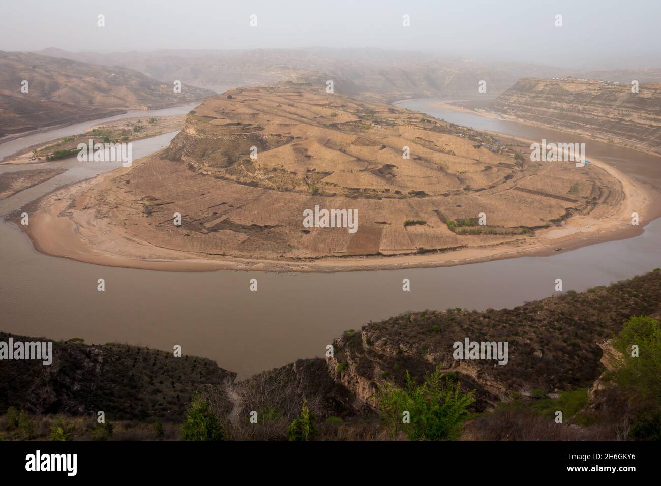 QianKun Bend at Yellow River in Shaanxi Province, China Stock Photo - Alamy