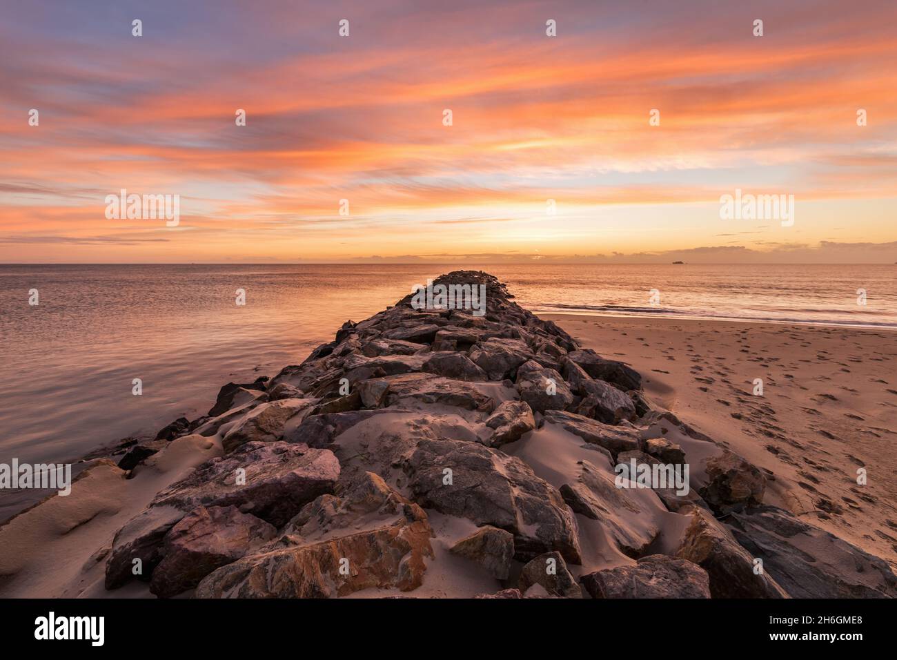 Sunrise on the Shoreline - Rosslare Strand Wexford Ireland Stock Photo ...