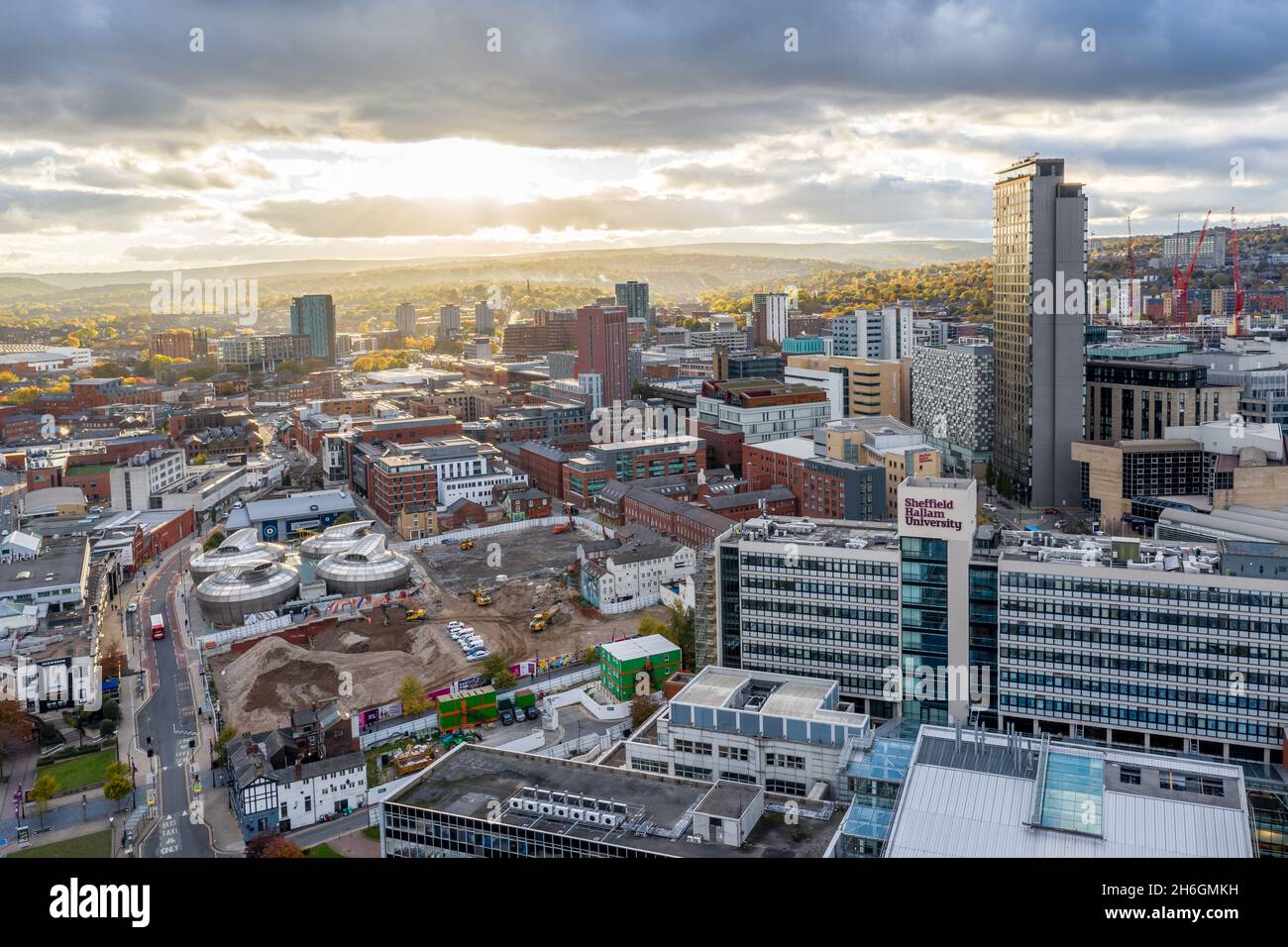 Sheffield city centre aerial hi-res stock photography and images - Alamy