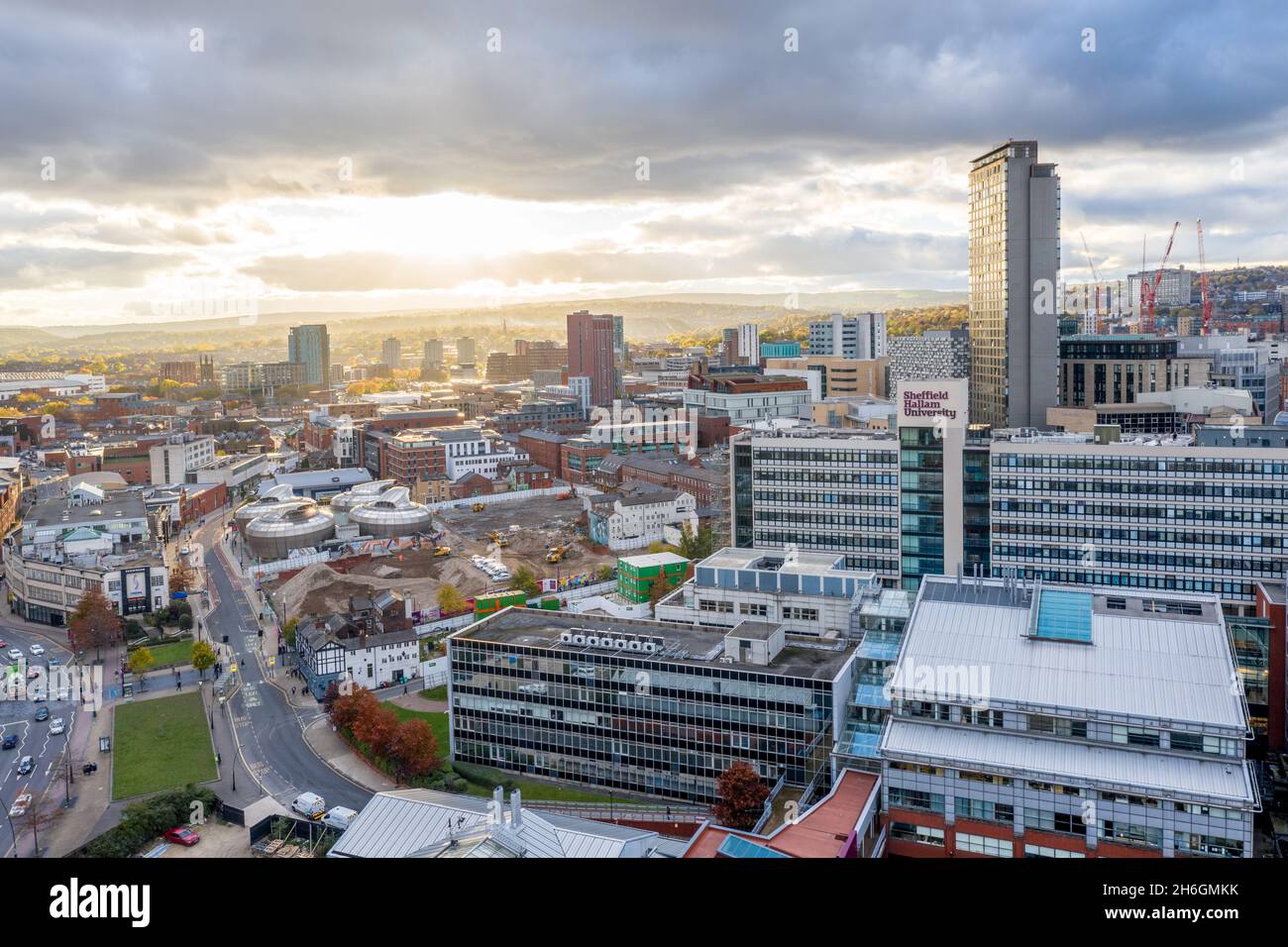 Sheffield city centre aerial hi-res stock photography and images - Alamy