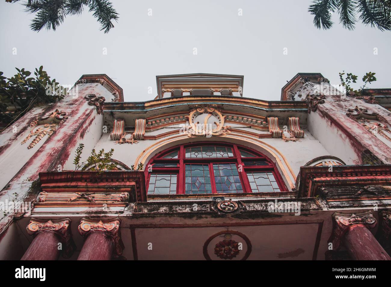Low-angle shot of the facade of a building in Contai, India Stock Photo ...