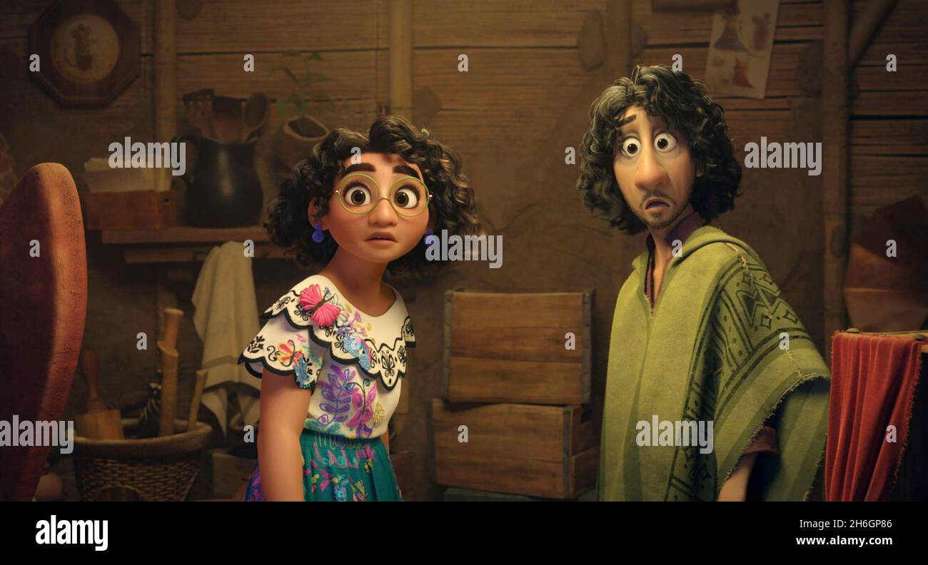 ENCANTO, from left: Mirabel Madrigal (voice: Stephanie Beatriz), Bruno ...
