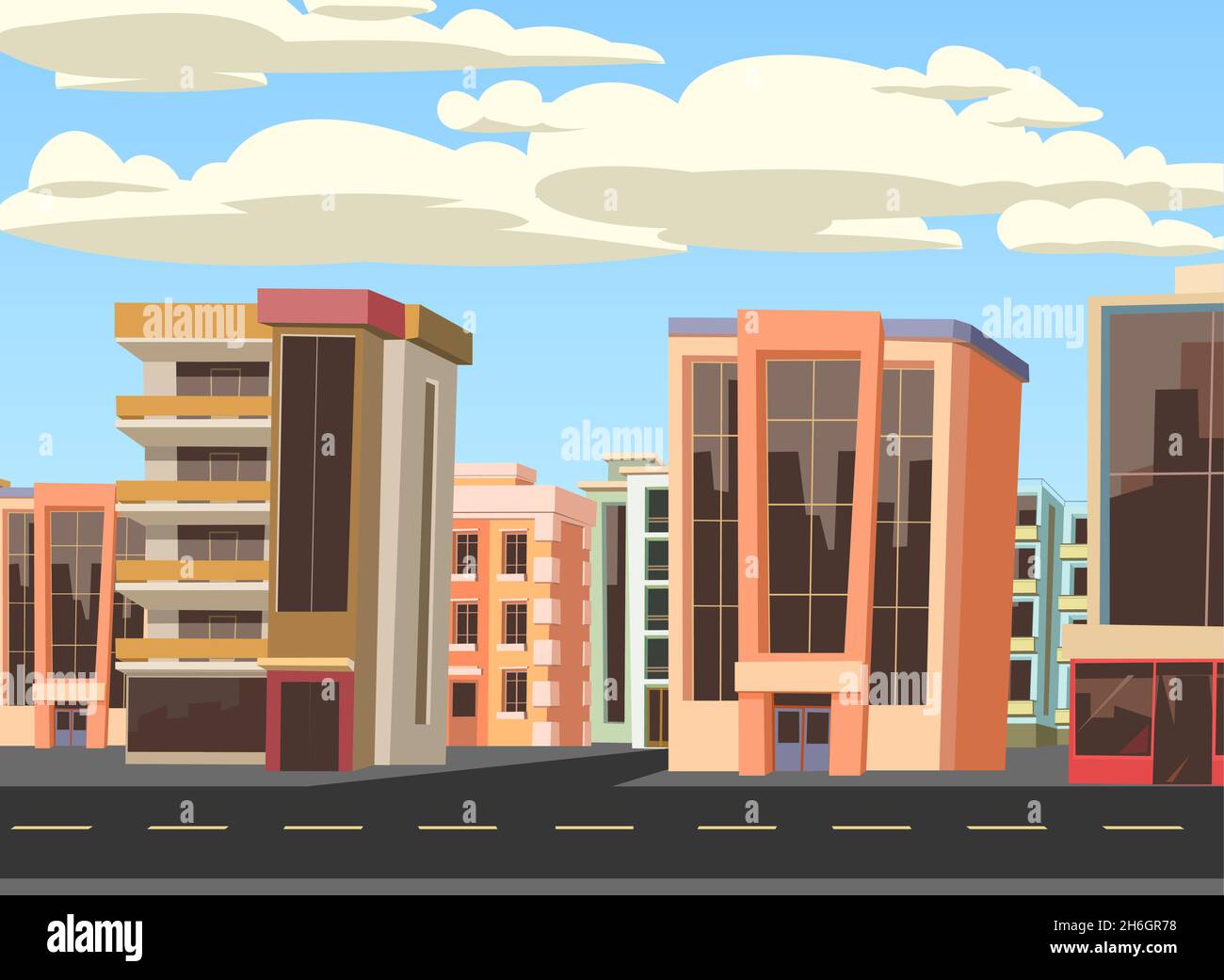Small cozy town. Quiet residential area district. Beautiful modern ...