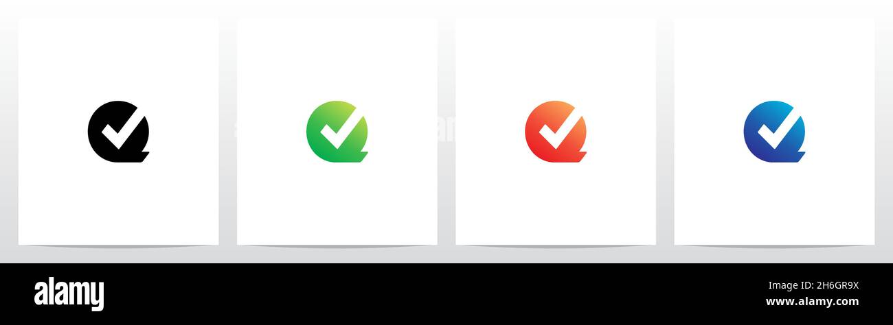 Tick Symbol On Modern Letter Logo Design Q Stock Vector Image & Art - Alamy