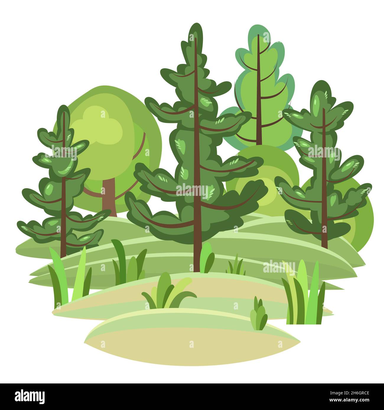 Garden scene tree trunk Cut Out Stock Images & Pictures - Alamy