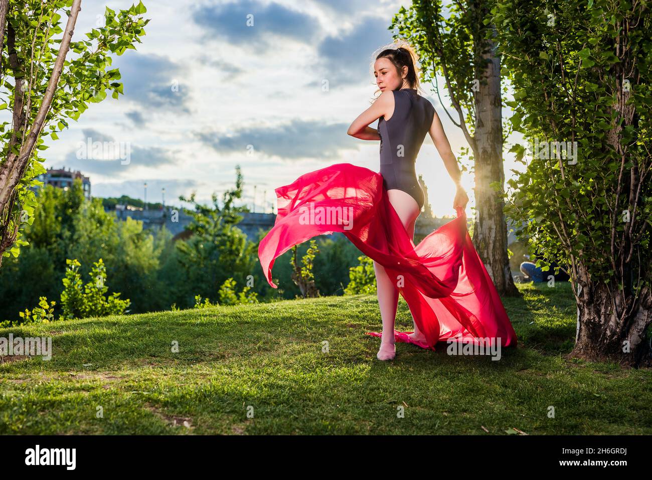 ballet ballerina dancer motion in happy joyful Rhythm . Hispanic woman ...