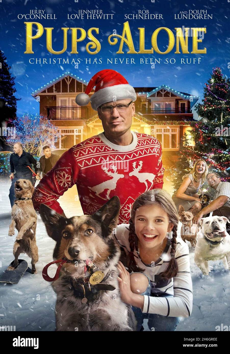 PUPS ALONE poster, foreground from top: Dolph Lundgren, Isadora Swann ...