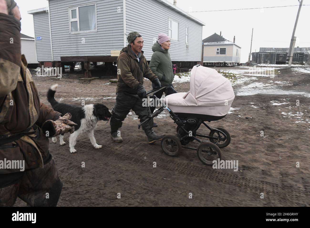 Russia, Chukotka Autonomous Okrug. Walrus hunting. Indigenous people of ...