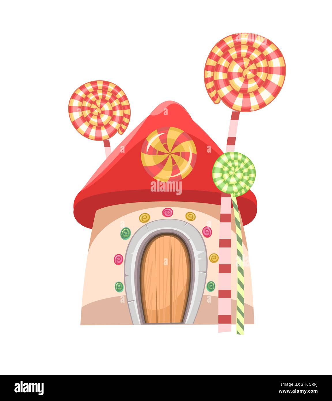 Little sweet caramel fairy house. Illustration in cartoon style flat ...