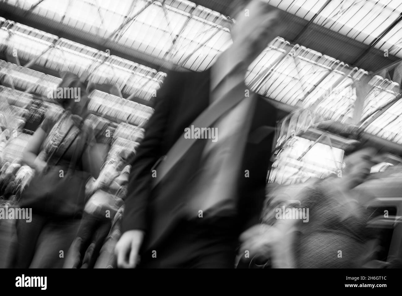 Man in a suit during rush hour at Waterloo Station, London Stock Photo ...