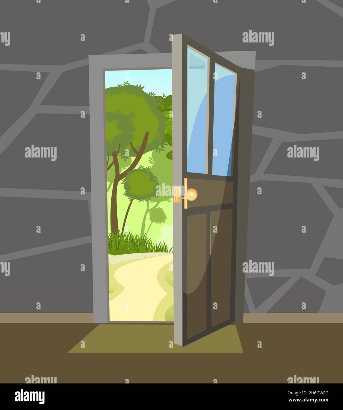 Tree corridor Stock Vector Images - Alamy