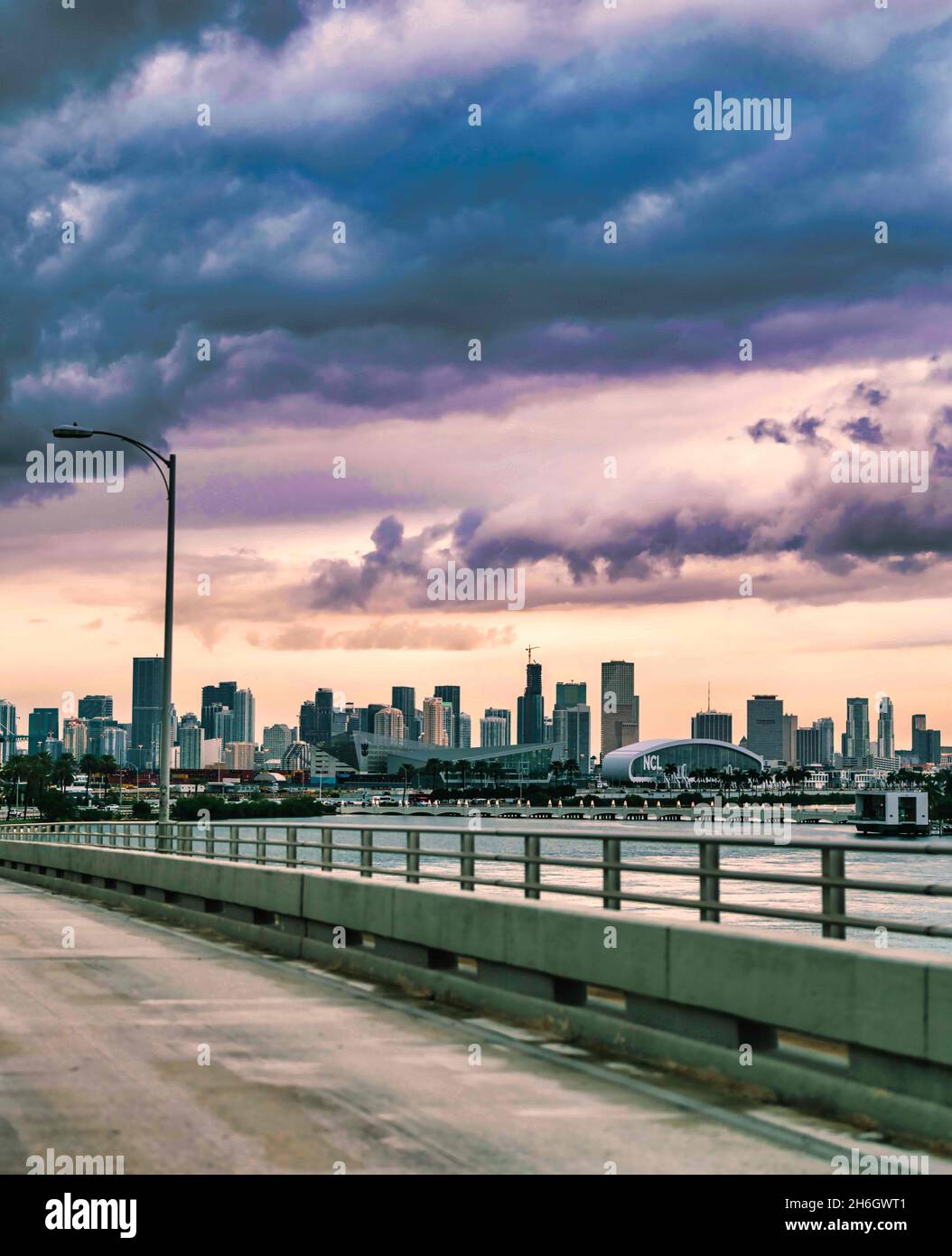 miami views bridge clouds sky beautiful Stock Photo - Alamy