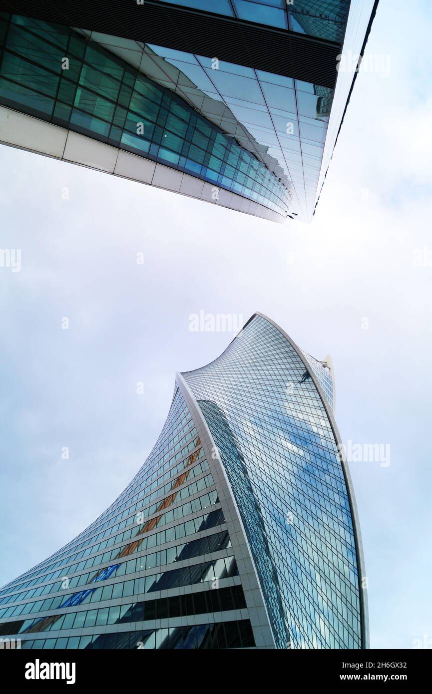Mirrored skyscrapers in the center of new Moscow Stock Photo - Alamy