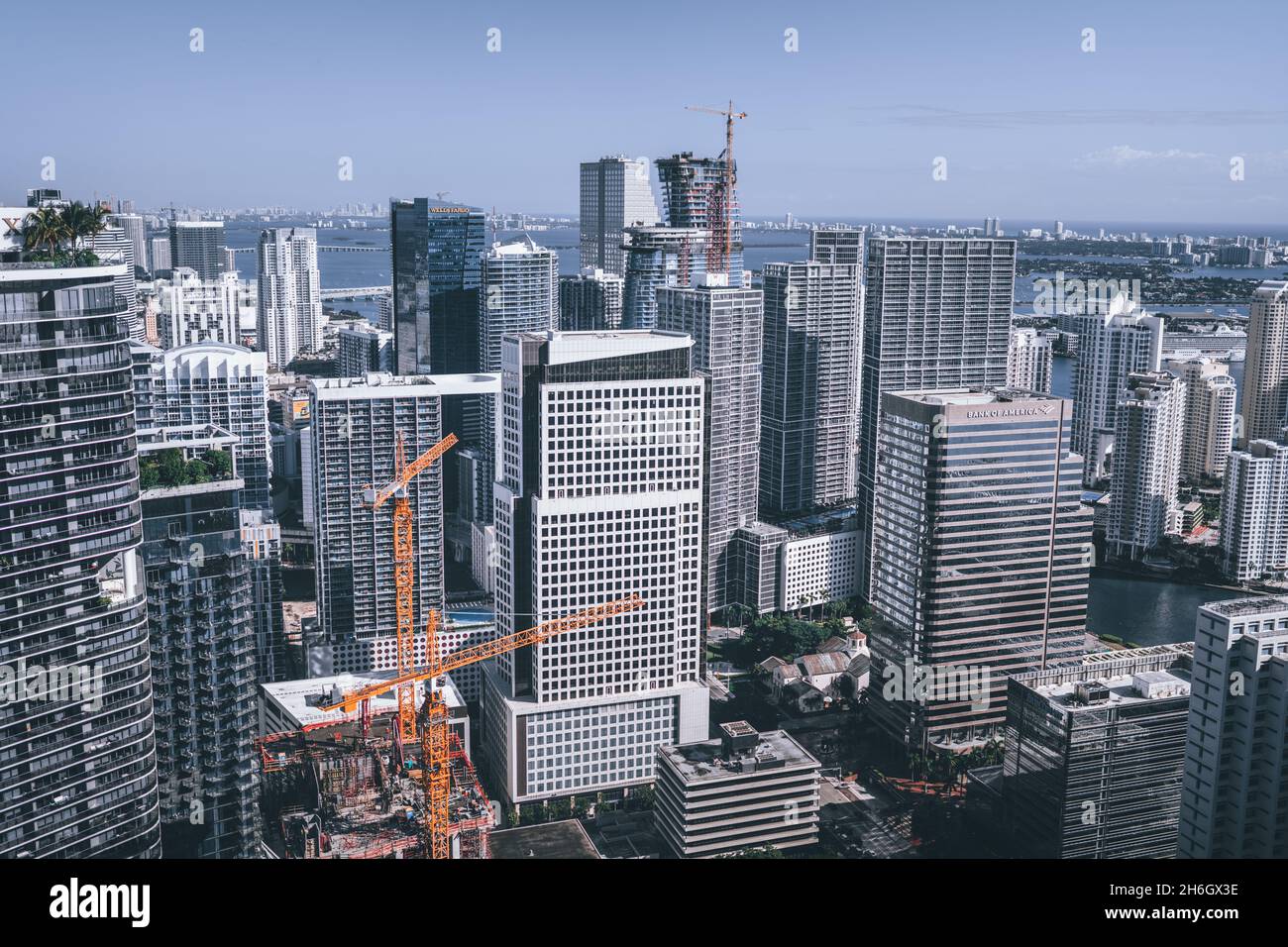 skyscrapers construction Brickell miami skyline Stock Photo - Alamy