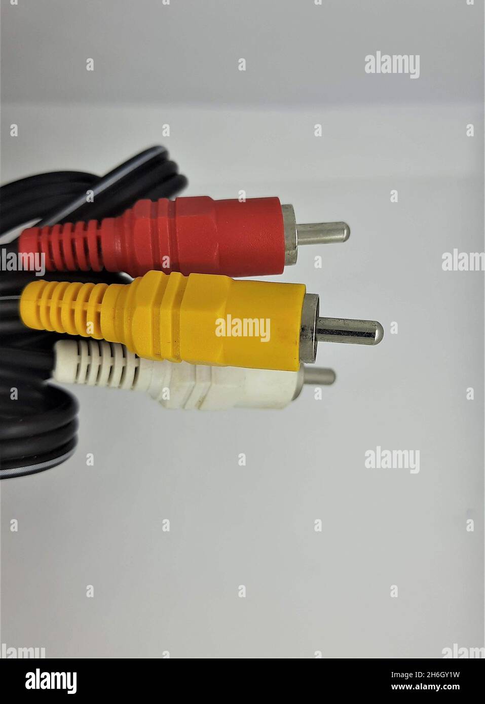 audio video RCA cable for video and audio data transmission Stock Photo ...