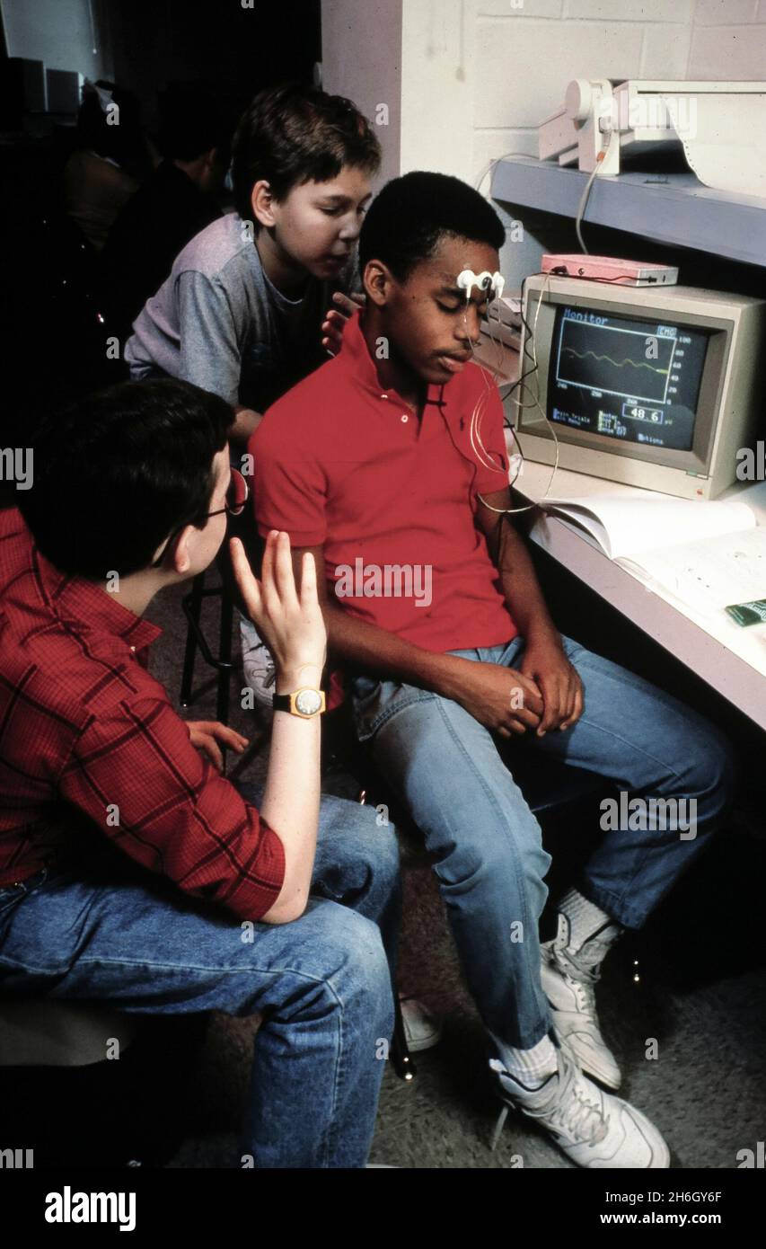 Austin Texas USA, circa 1989: Middle school students perform ...