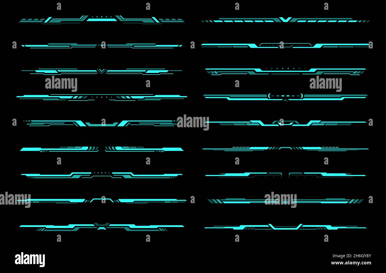 HUD futuristic header and footer interface vector elements of Sci Fi ...