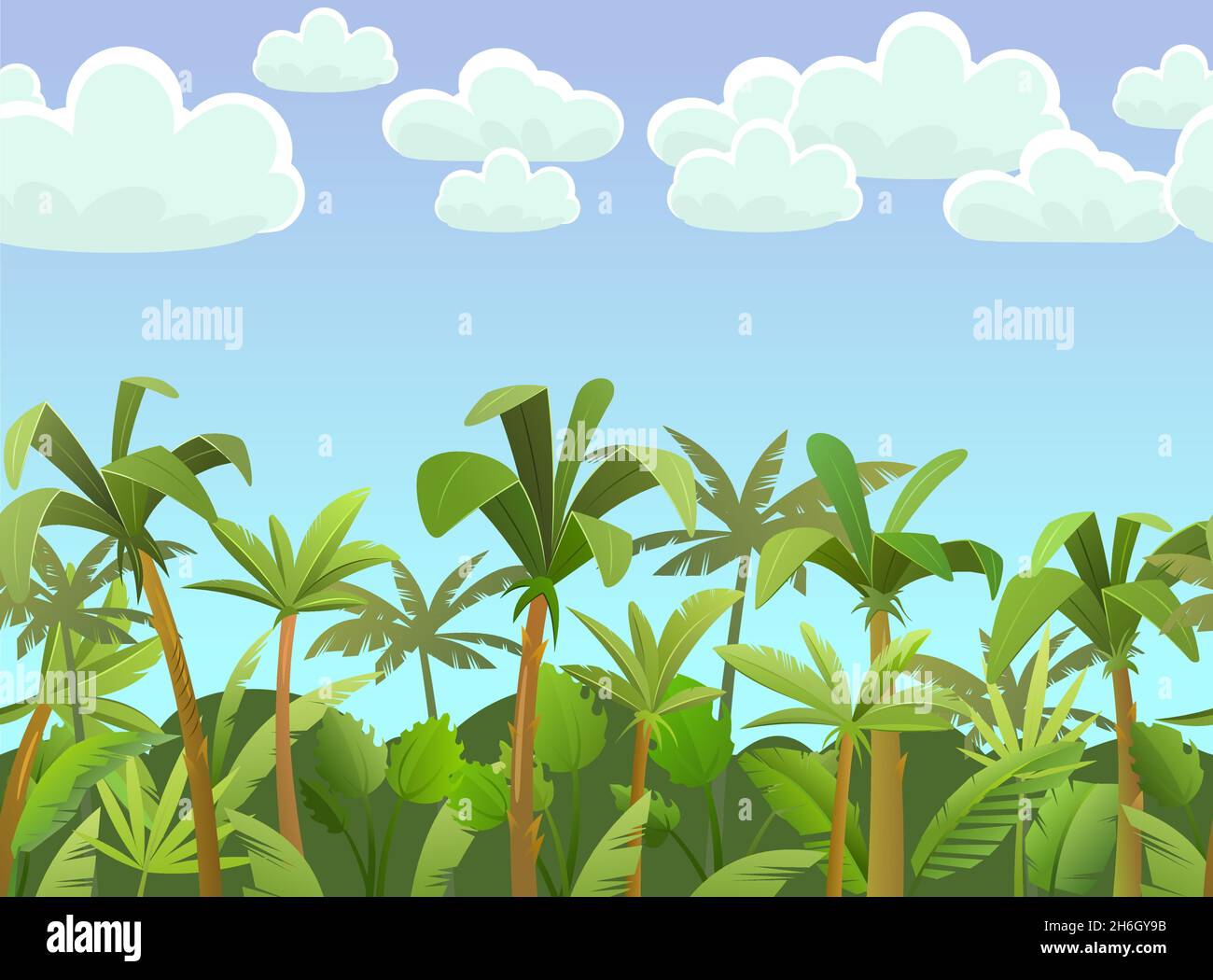 Trees with blue sky background Stock Vector Images - Alamy