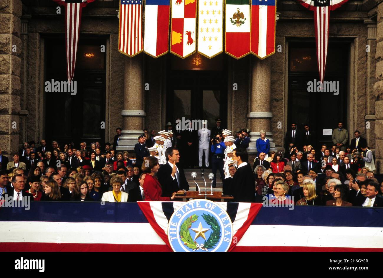 Austin Texas USA, January 1995: George W. Bush, with wife Laura Bush at ...
