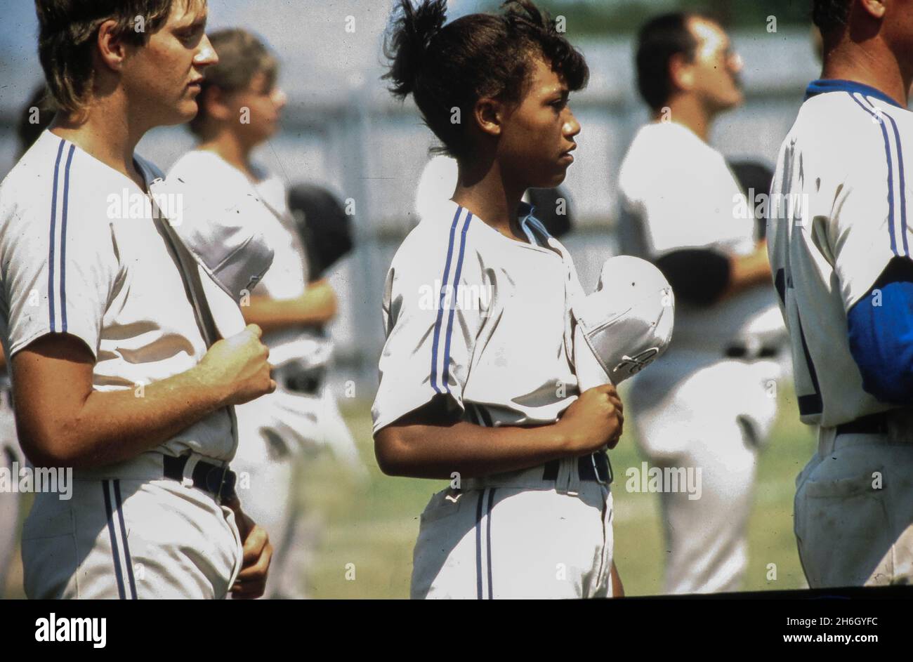 ©1990's High school girls in varsity baseball team event in Austin, TX ...