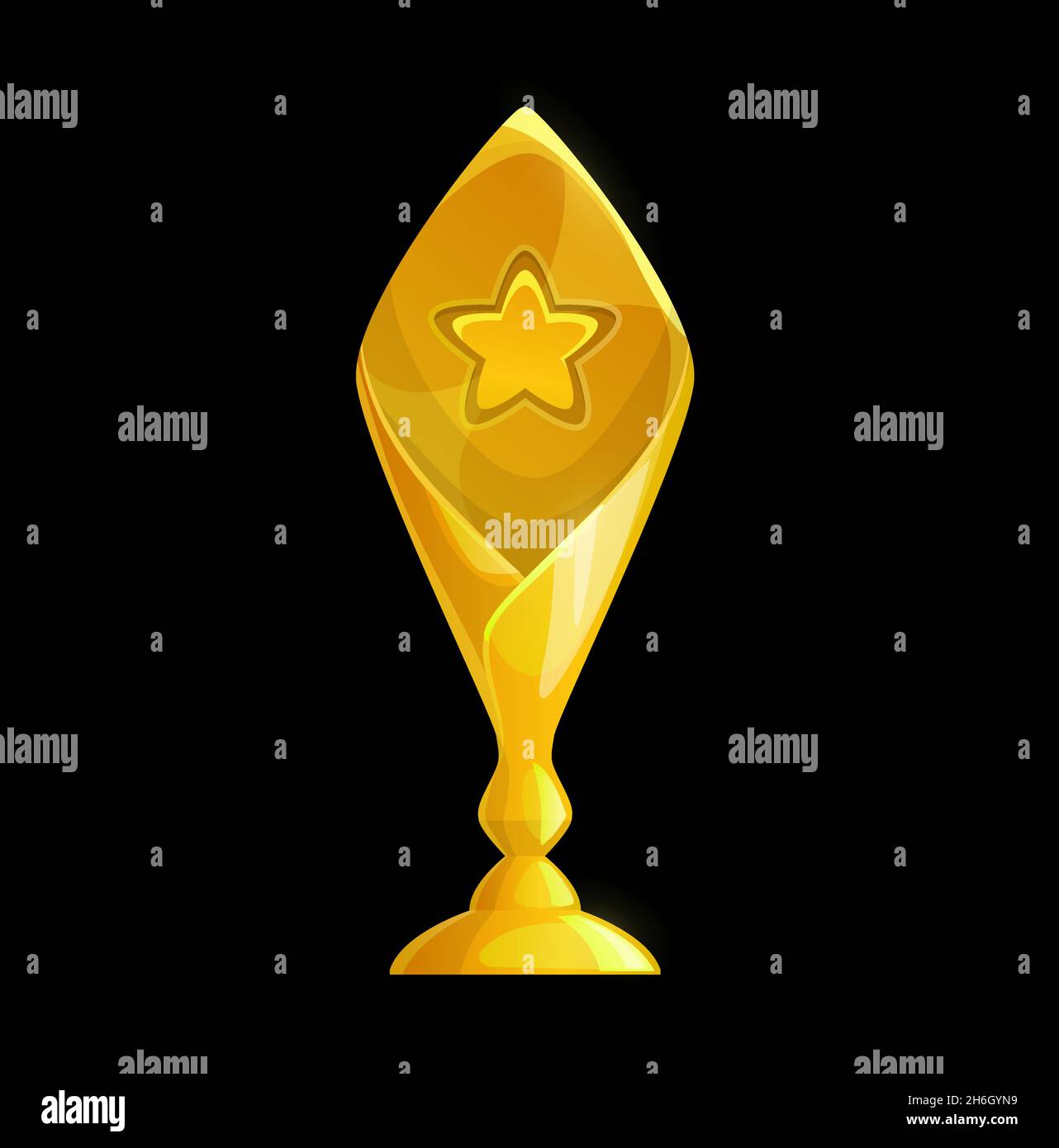 Golden trophy cup icon, vector gold winner prize, first place award ...