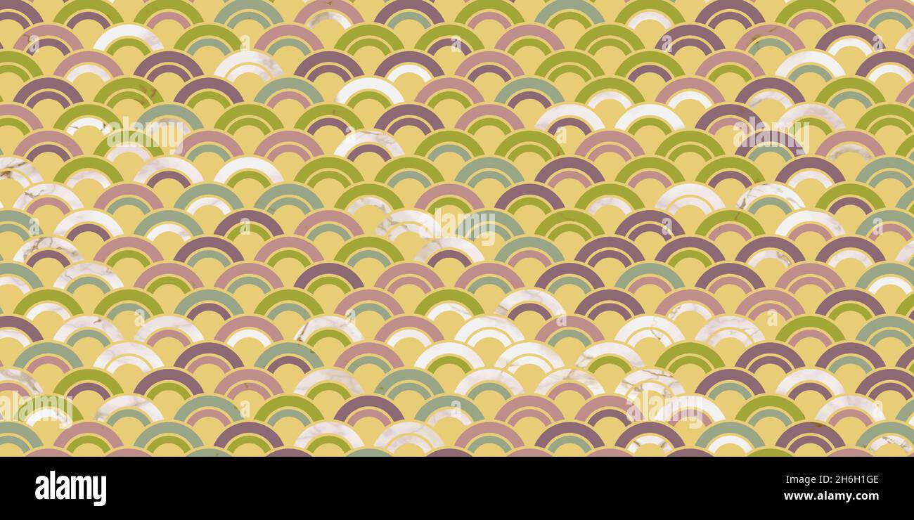 Japanese pattern traditional background with circle wave overlapping ...