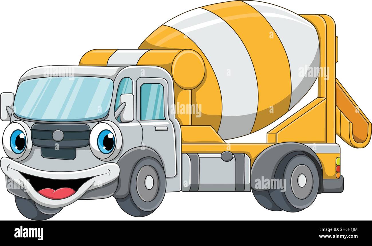Cartoon concrete mixer truck mascot Stock Vector Image & Art - Alamy