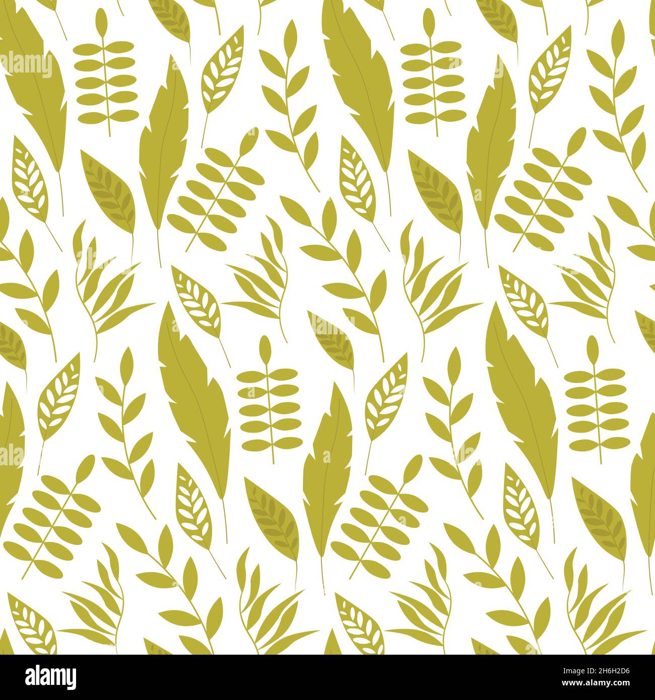 Vintage retro pattern with leaves. Vector illustration isolated on ...